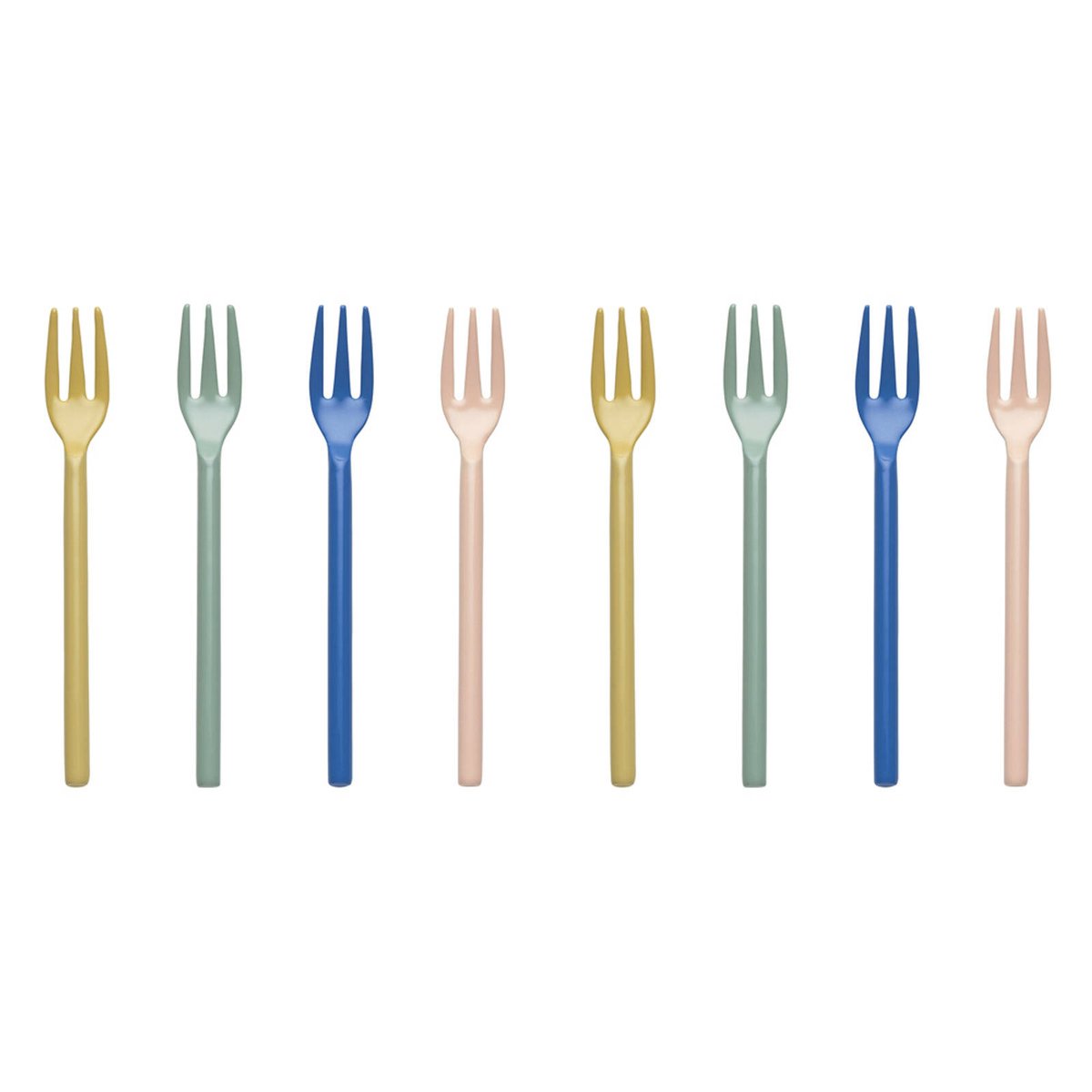 2x 4pc Ecology Stainless Steel/Enamel Apostle Cake Forks 14cm ...