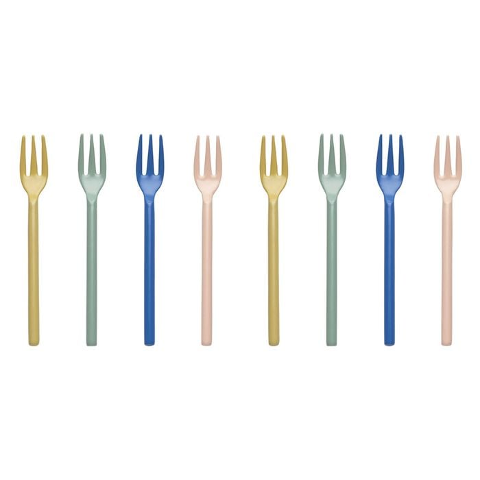 2x 4pc Ecology Stainless Steel/Enamel Apostle Cake Forks 14cm ...
