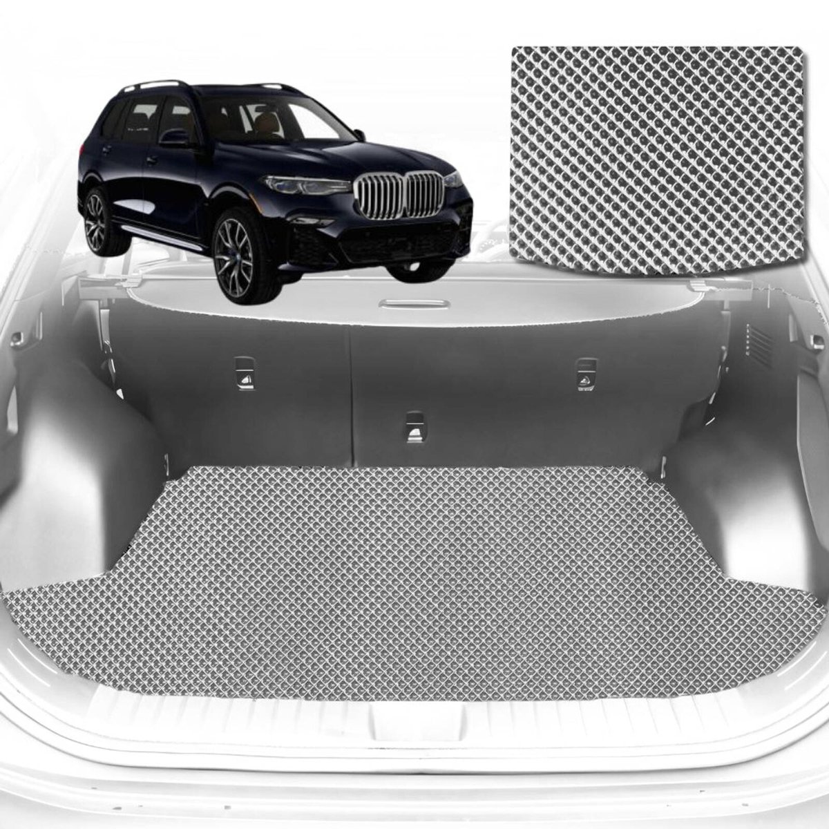 6D Diamond Car Boot Mat for BMW X7 (G07)2019-Current-(3rd Row seats up ...