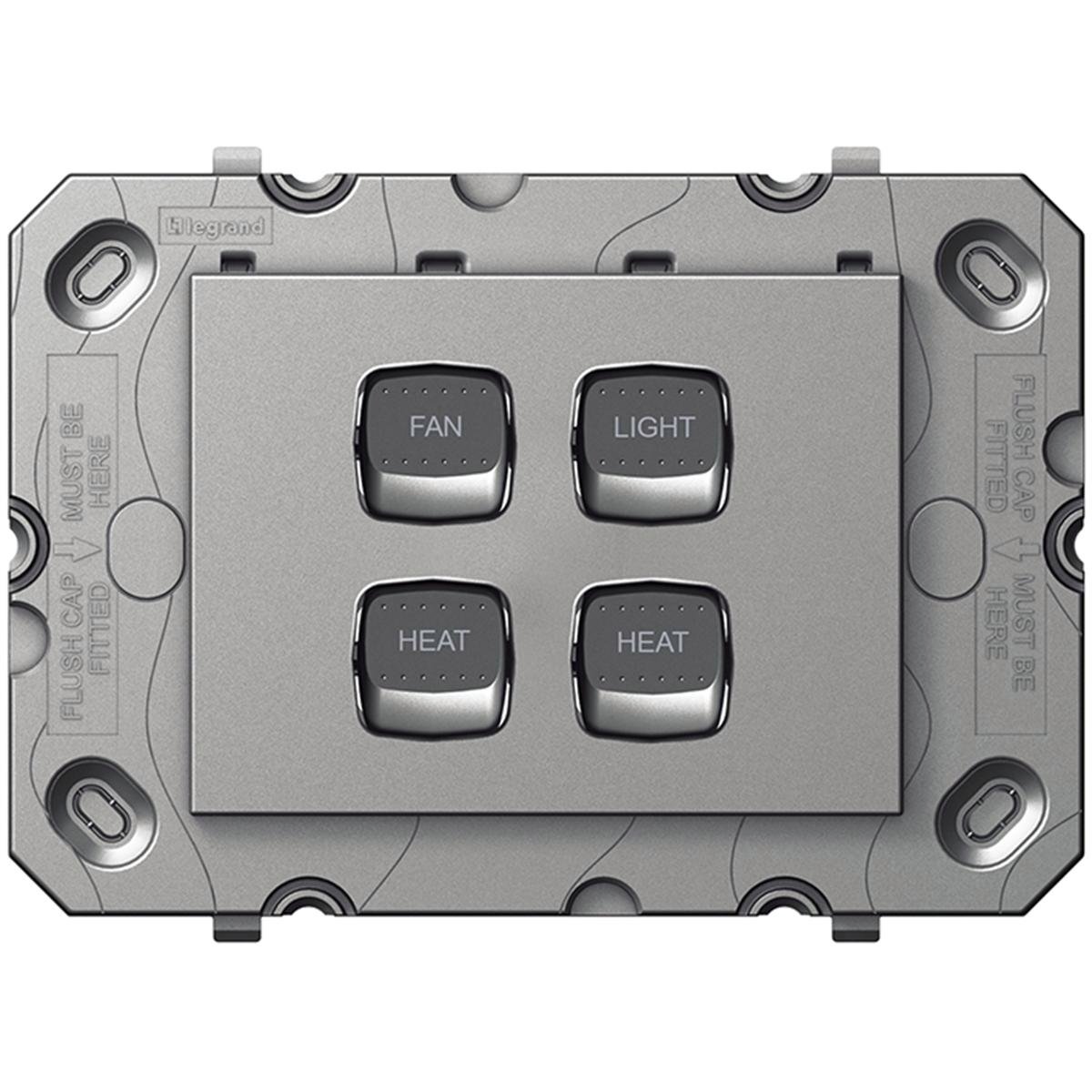 HPM ARTEOR 4 Gang Light Switch Fan/Light/Heat/Heat - Bunnings Australia