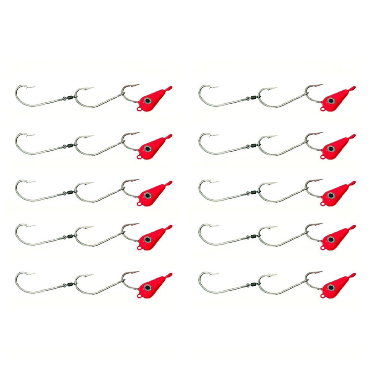 10x 60g TT Lures Bait Trolling Size 8/0 Tarpon Hooks Mackeral Rig - Red ...