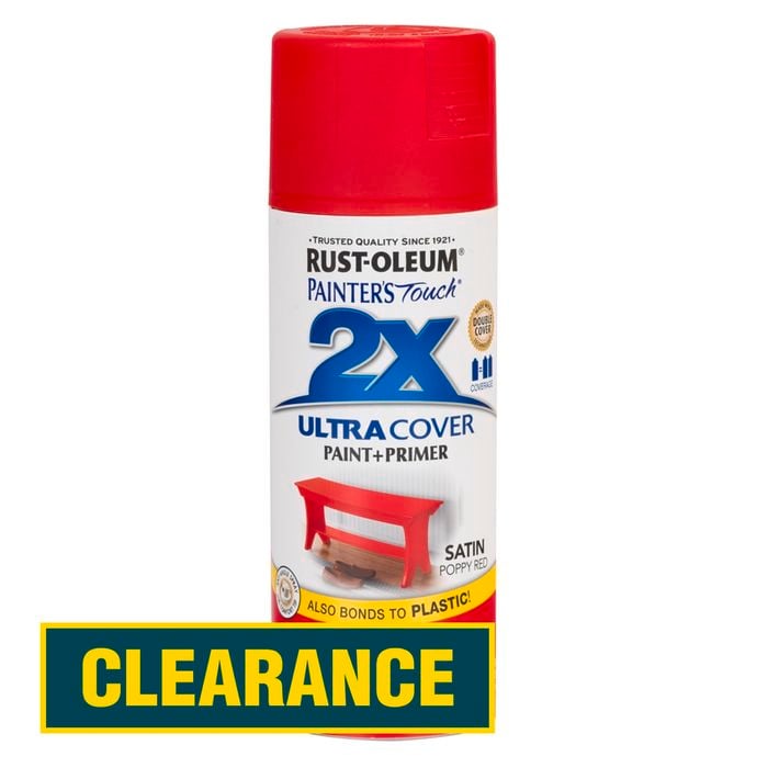 Rust-Oleum 340g Poppy Red Satin 2X Ultra Cover Spray Paint - Bunnings ...