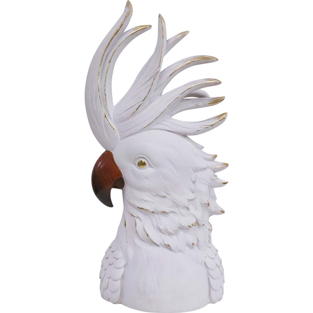 LVD Resin Parrot Head Sculpture Decor 33cm - White - Bunnings Australia