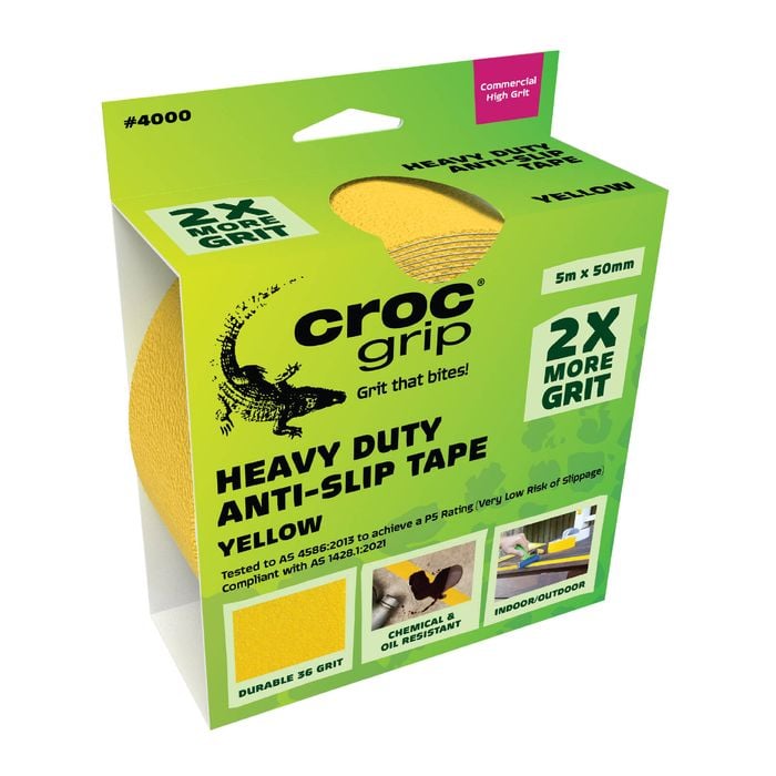 Croc Grip 5m x 50mm Yellow Heavy Duty Anti-Slip Tape - Bunnings Australia