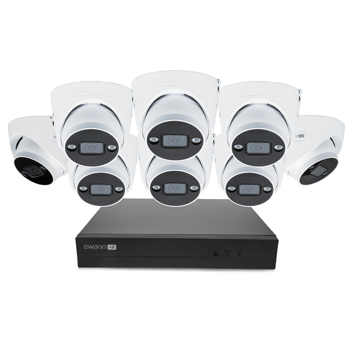 Swann AdvancedX Wired NVR Security System 8 Channel with 8 Dome Cameras ...