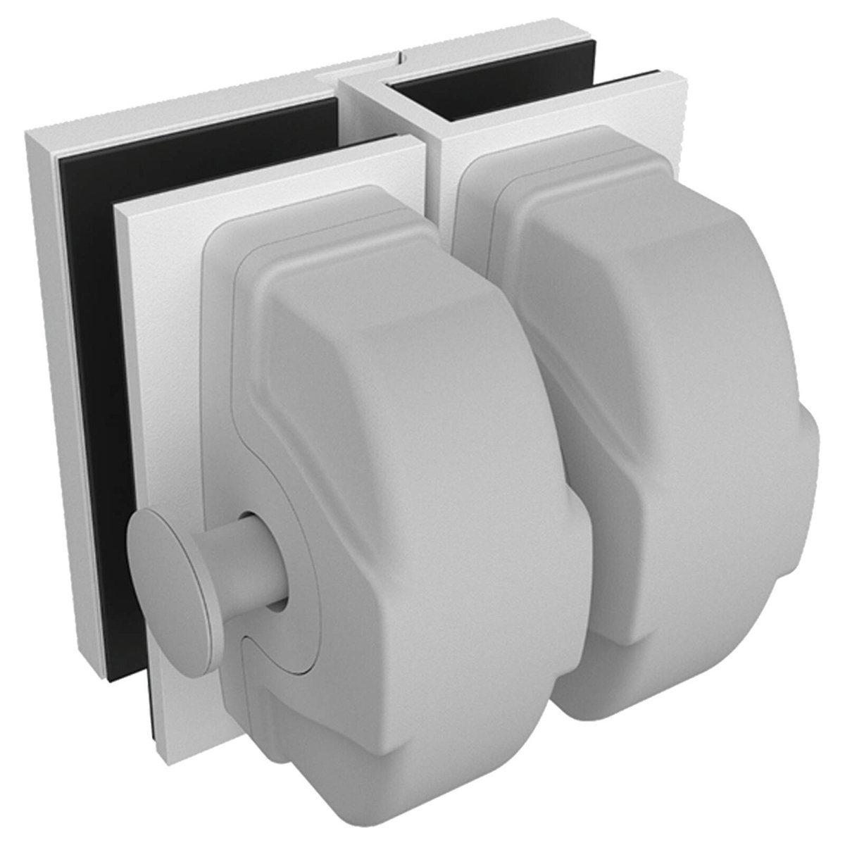 ProtectorAl 126 x 138 x 105mm Poly Matt White Glass To Glass Gate Latch ...