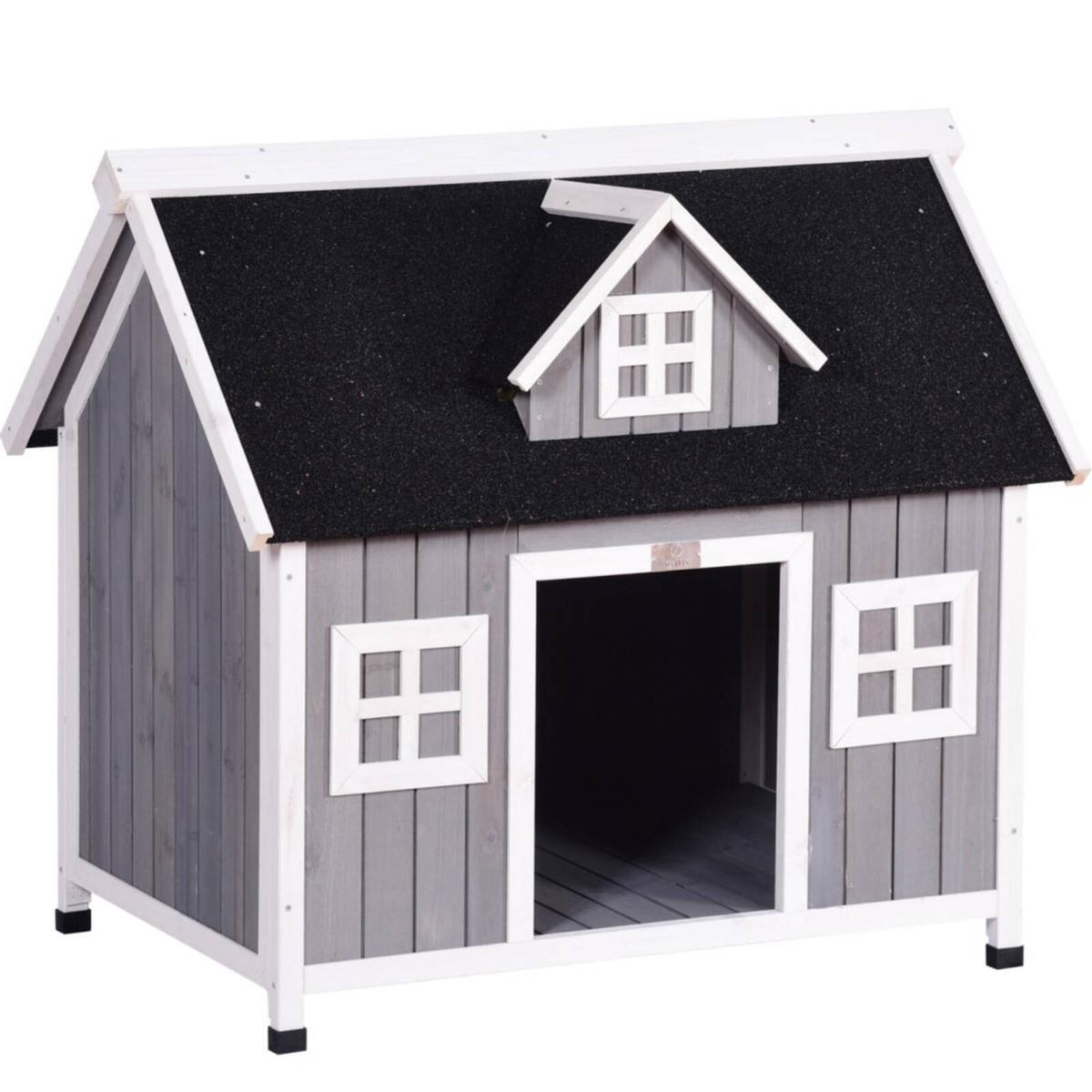 YES4PETS Grey Large Timber Pet Dog Puppy Wooden Cabin Kennel Timber ...