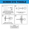 Everhang 25mm Anodised Screw Eye Toggle - 2 Pack - Bunnings Australia