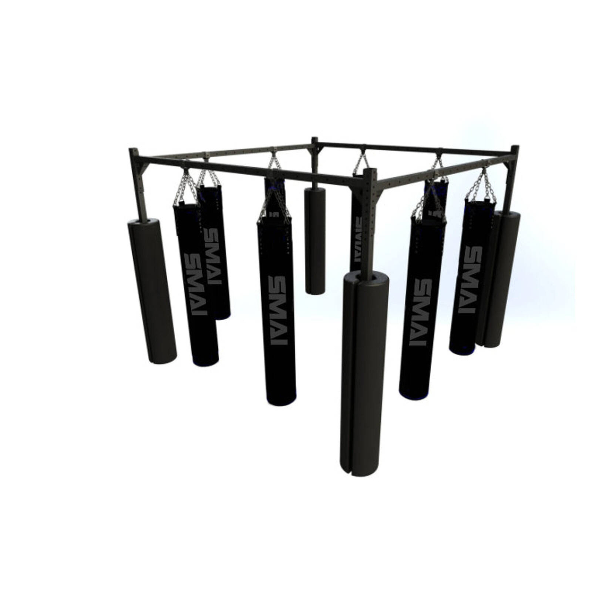 SMAI 8 Station Boxing Bag Rack Pack - Option A: The Lot - Black ...