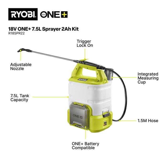 Ryobi 7.5L Garden Sprayer Kit - Bunnings Australia