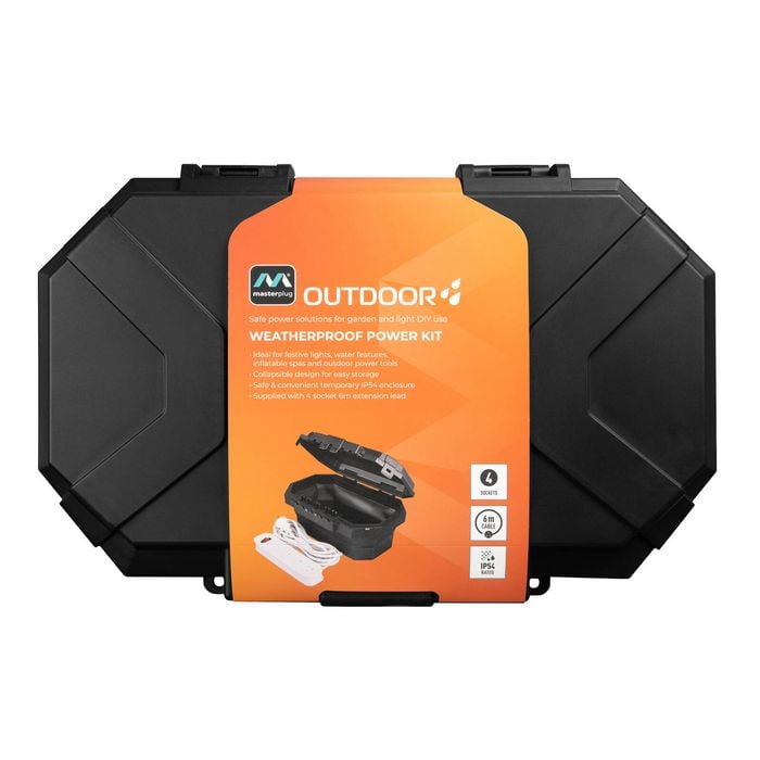 Masterplug IP54 Collapsible Weatherproof Enclosure with 4-Socket 6m Extension Lead - Bunnings ...