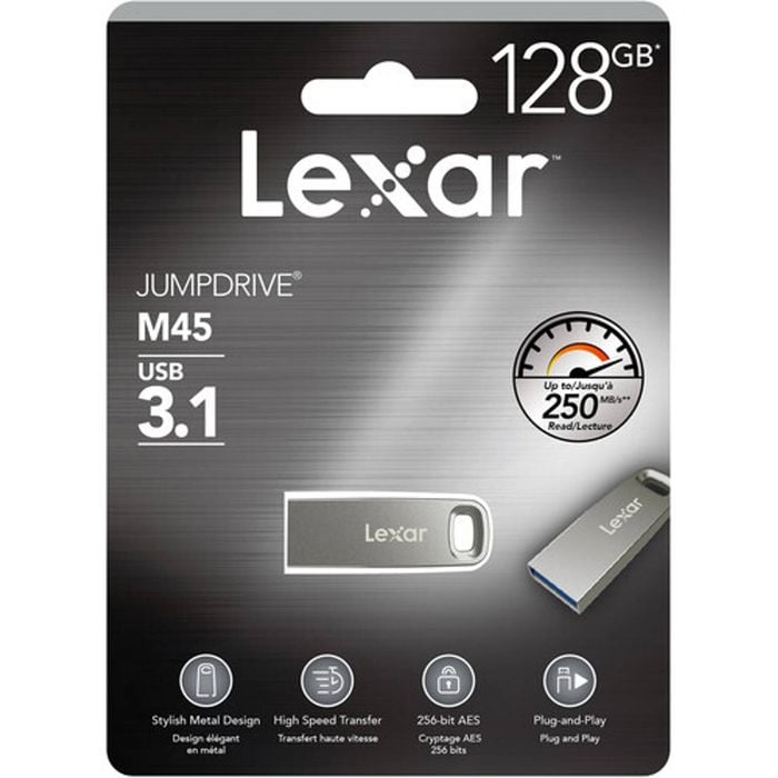 Lexar USB 3.1 128GB Flash Drive JumpDrive M45 Memory Stick (250MB/s ...
