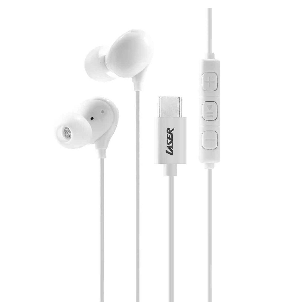 Laser In-Ear Earphones with USB-C Controls (White) - Bunnings Australia