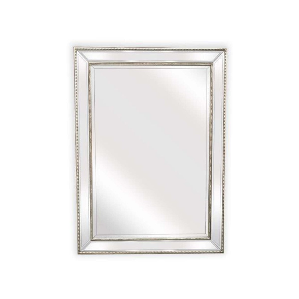 Beaded Silver Framed Mirror - Rectangle 80cm x 110cm - Bunnings Australia