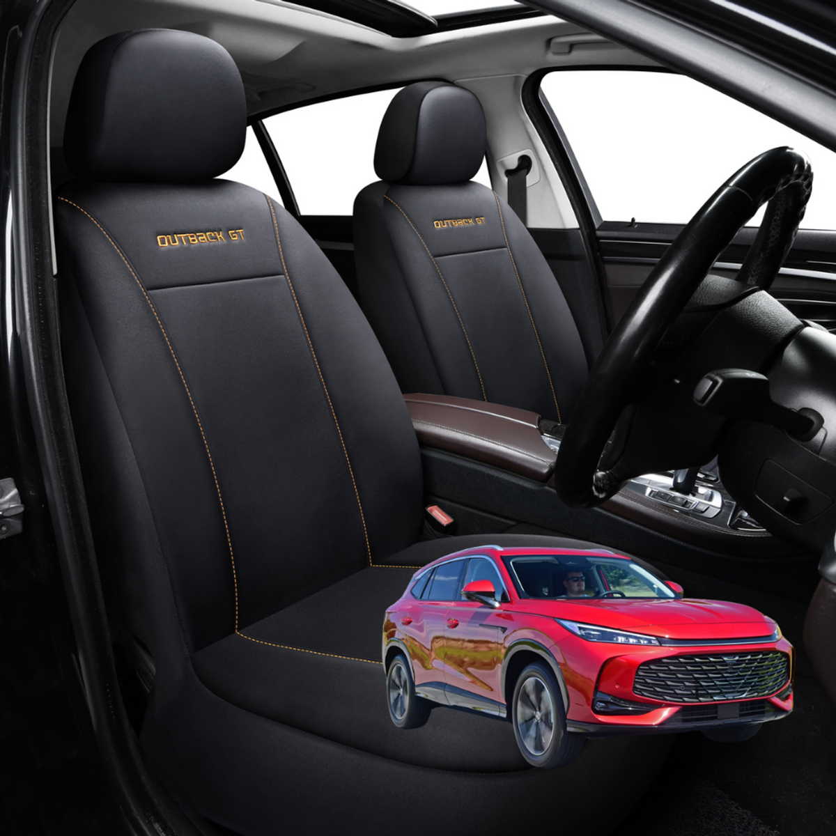 Car Seat Cover for MG HS 2024 - Current - Black-Front Only - Bunnings ...