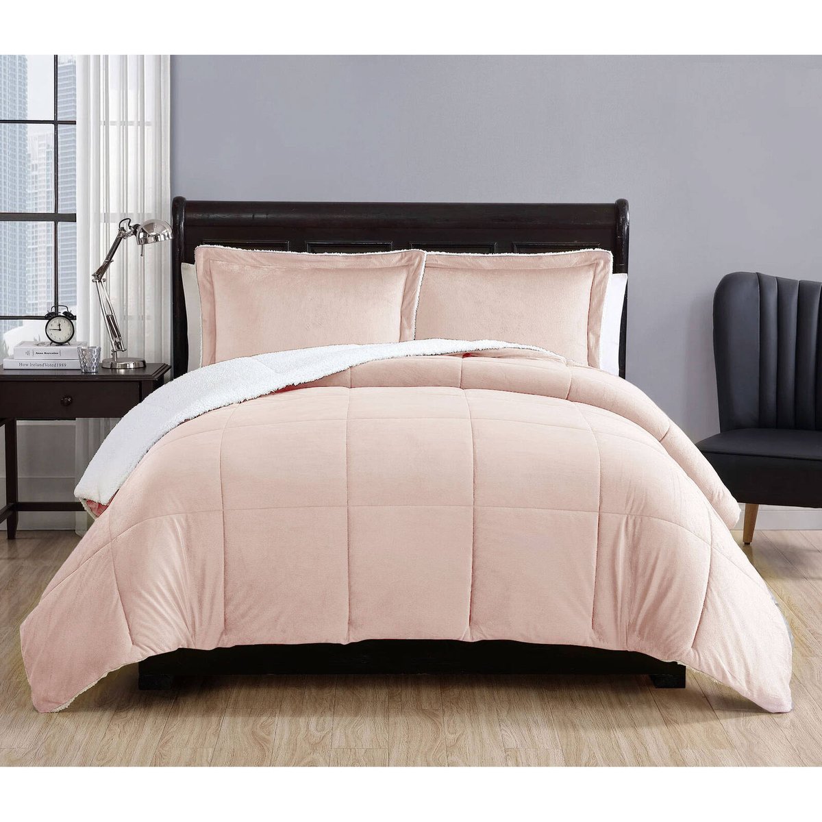 3 Piece Micro Mink Comforter Set Apricot King - Bunnings Australia