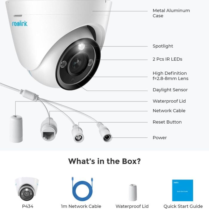 Reolink P434 4K Security IP Camera with Color Night Vision 3X Optical Zoom ZOOM - Bunnings Australia