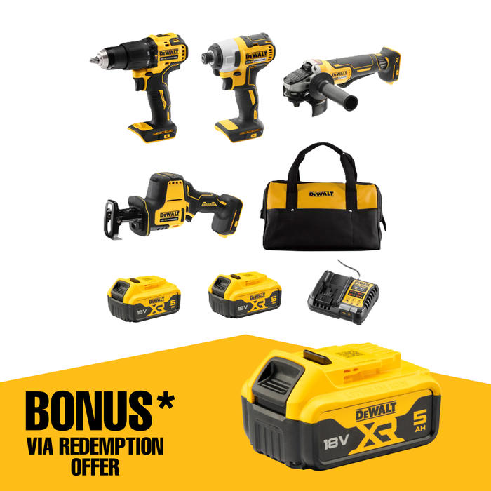 DeWALT 18V XR 5.0Ah 4 Piece Combo Kit DCZ409P2 XE Bunnings Australia