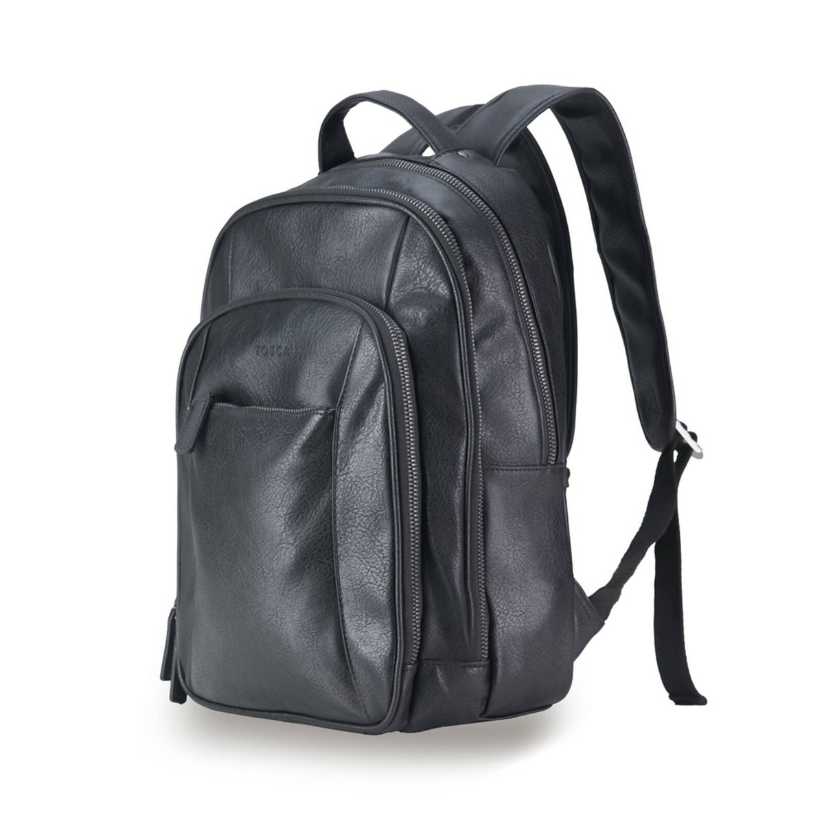 Tosca Vegan Leather Backpack Mens Travel Bag - Black - Bunnings Australia