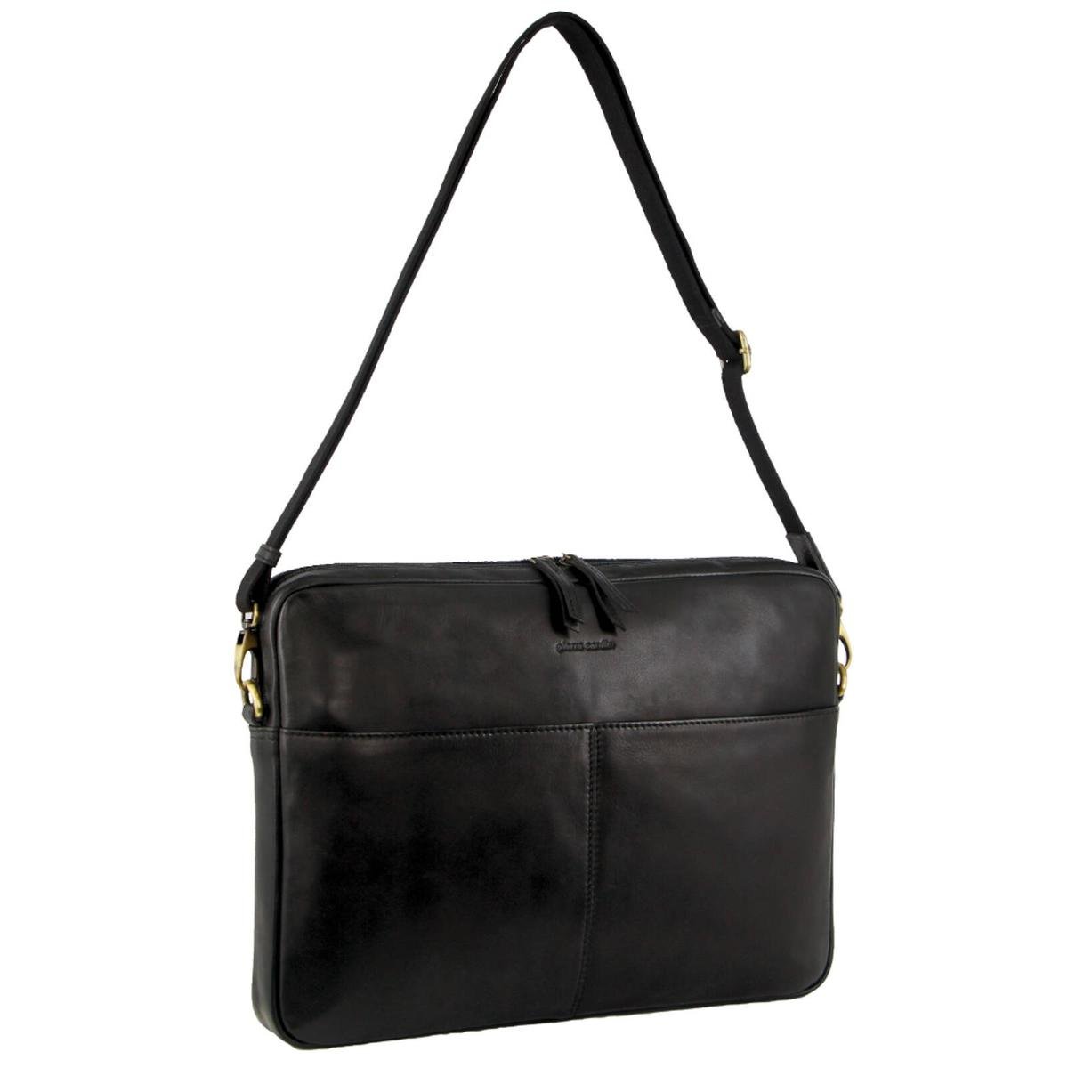 Pierre Cardin 13" Leather Laptop Computer Business Bag in Black ...