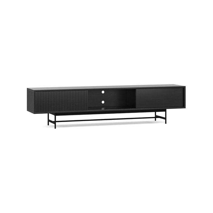 Arae 210cm 3 Door Black TV Entertainment Unit - Bunnings Australia