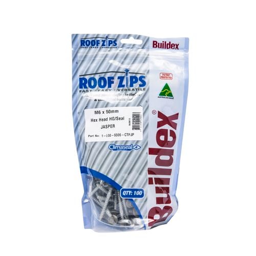 Buildex M6-11 x 50mm Climaseal Hex Head Hi-Grip With Seal Roof Zip ...