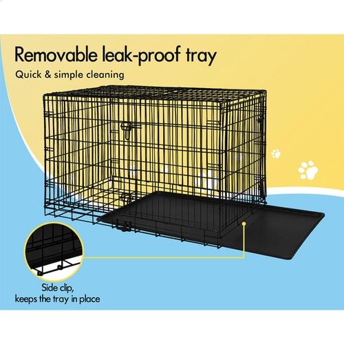 BEASTIE 48 Inch Dog Cage Foldable Metal Cat Puppy Pet Crate - Bunnings ...