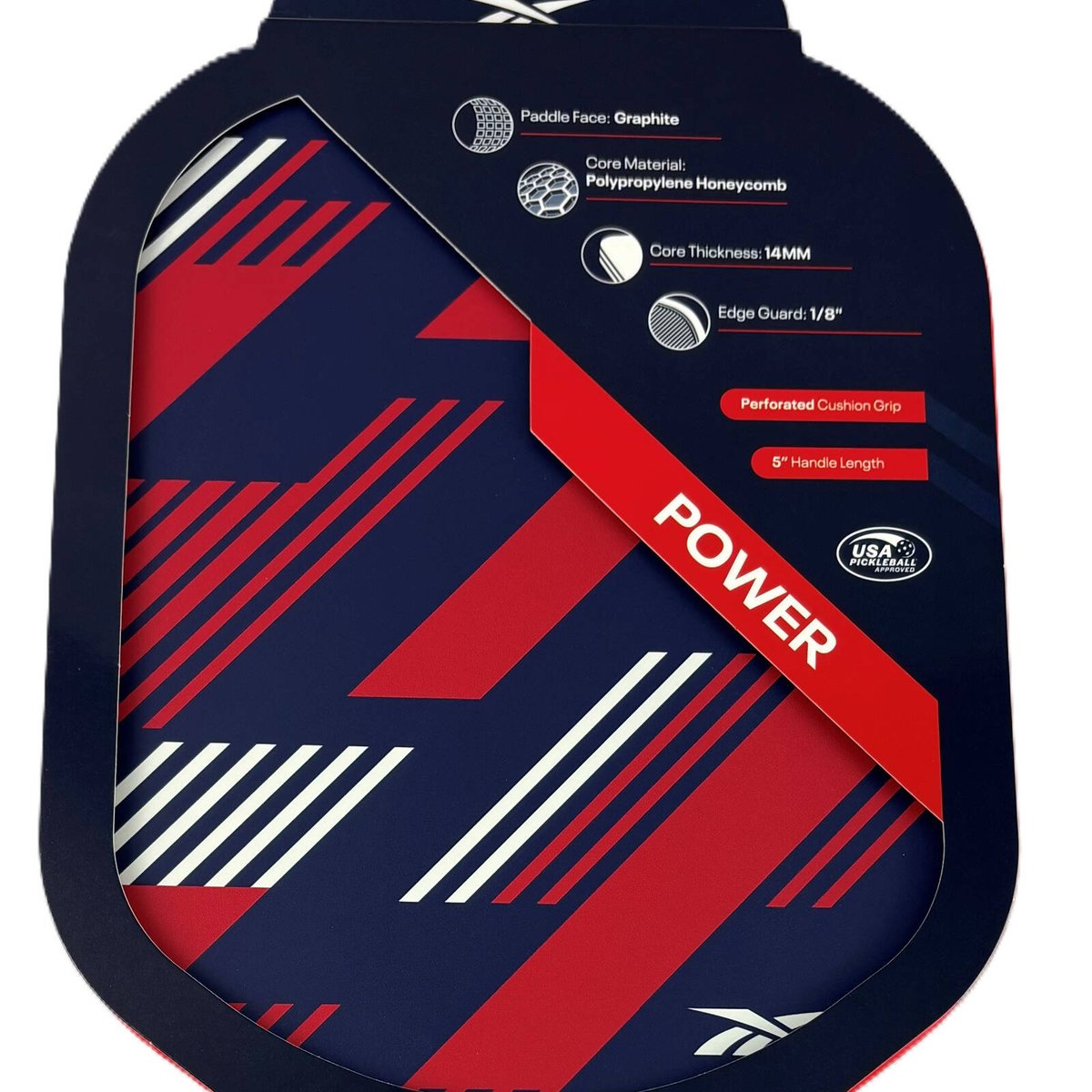 Reebok Graphite Face Pickleball Sport Paddle Racket 14mm Red/black ...