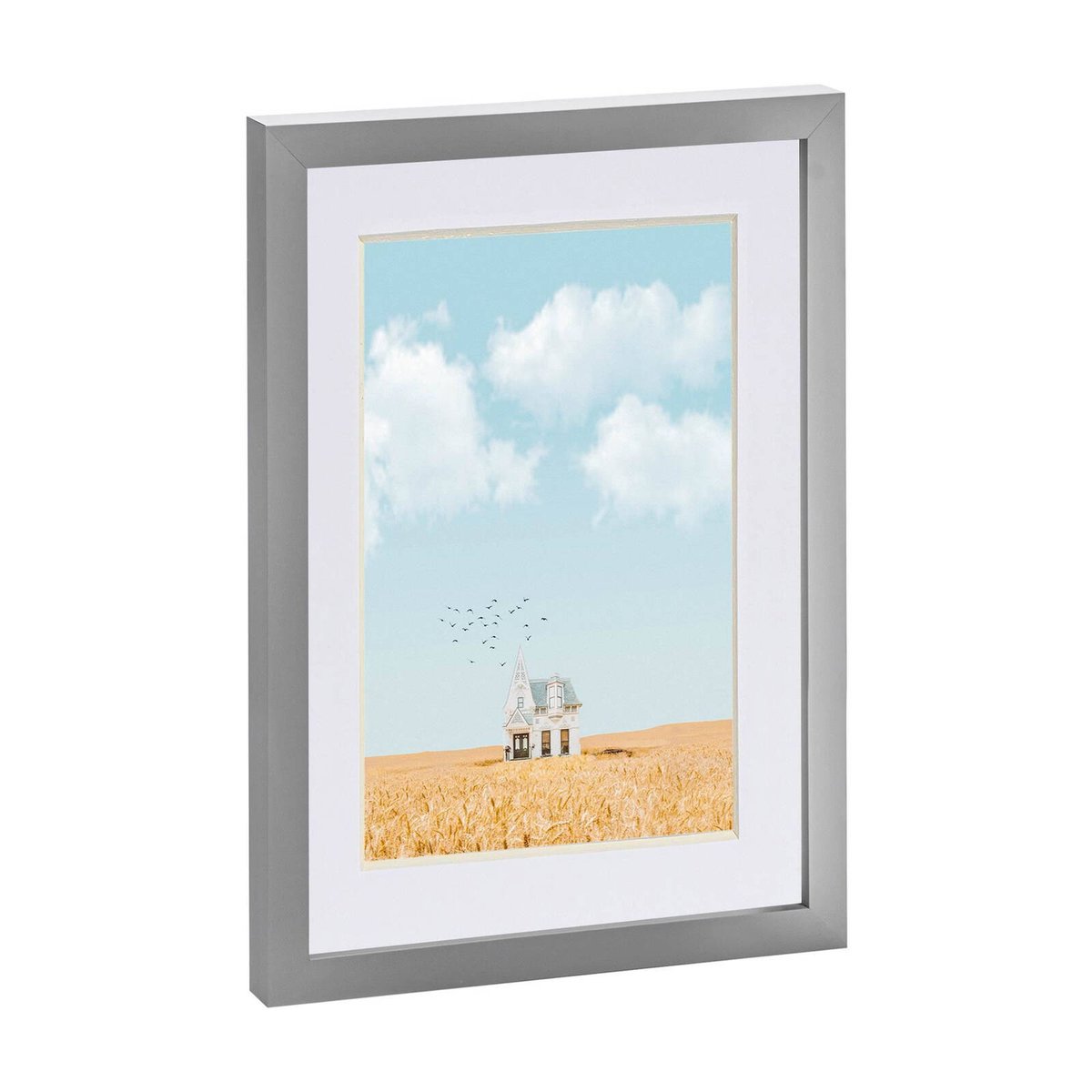 Nicola Spring Photo Frame with A5 Mount - A4 (8" x 12") - Grey ...