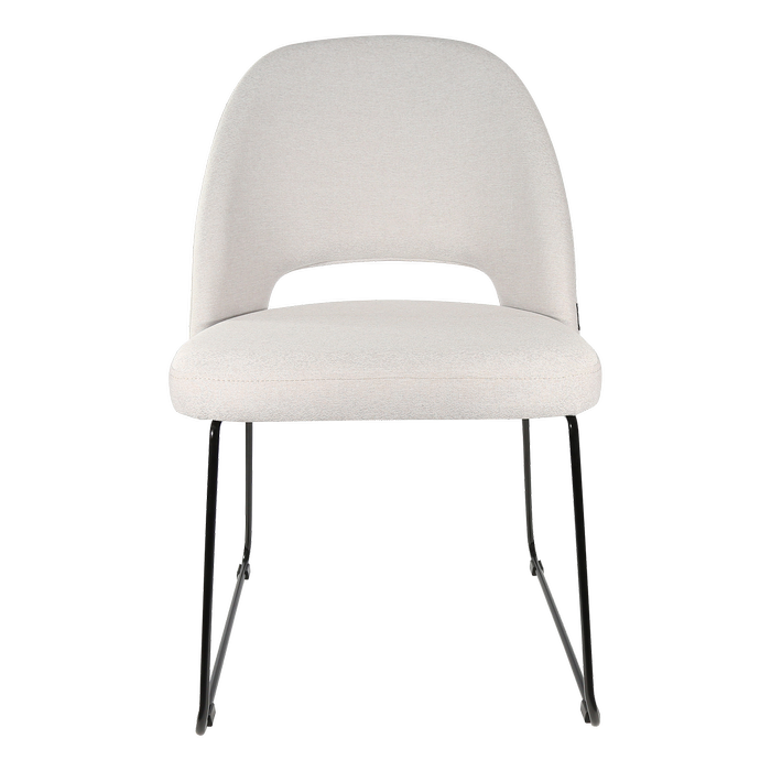 Durafurn Light Grey Fabric Semifreddo Chair with Black Sled Base - Bunnings Australia