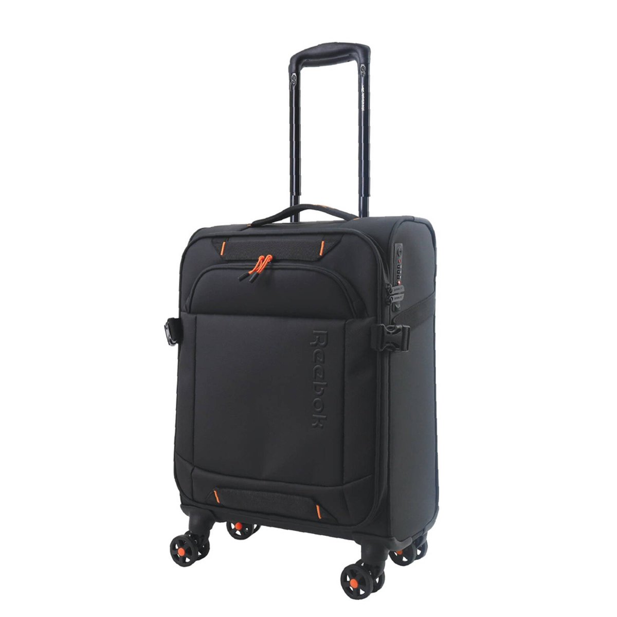 Reebok Pro Cabin Leather Film Soft Shell Suitcase Travel Lauggage 54cm ...