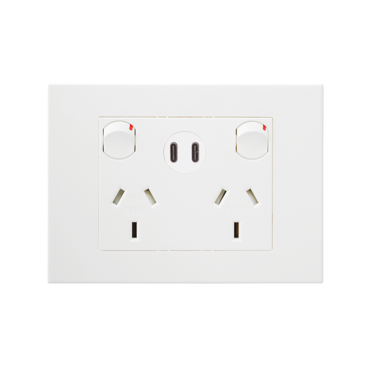 HPM VIVO Double Power Point with Type C+C 15W USB Charger White ...