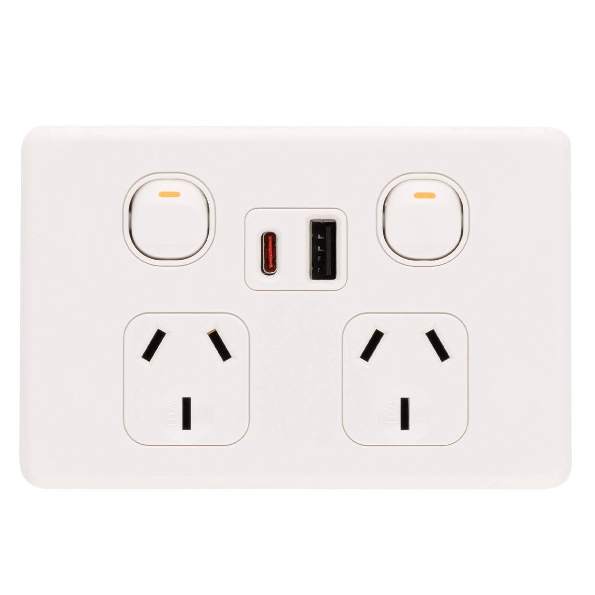 DETA S-line Double Power Point With USB A+C PD20W Fast Charging ...