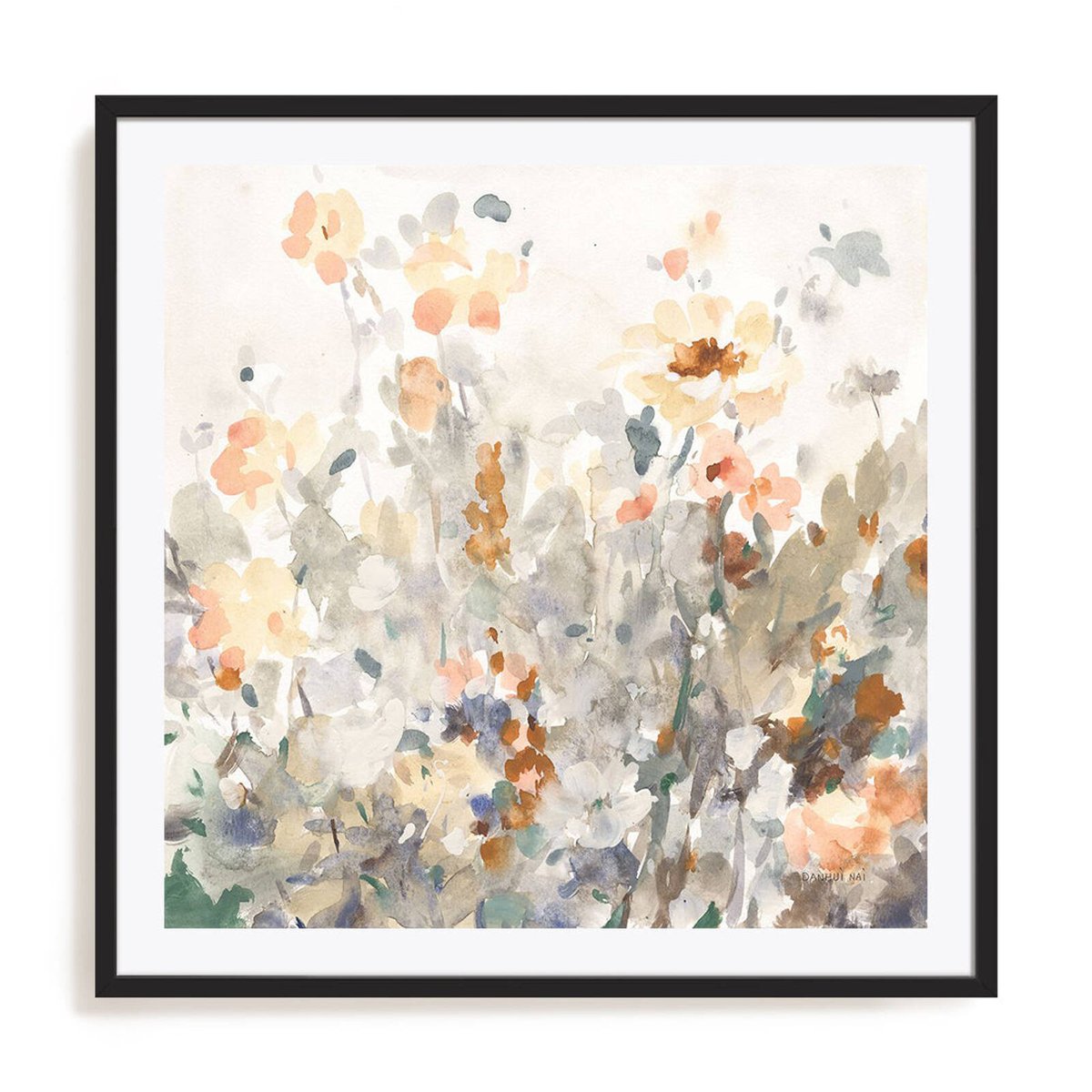 Artey | October Garden - Framed Print - Black Frame - 90 x 90cm ...