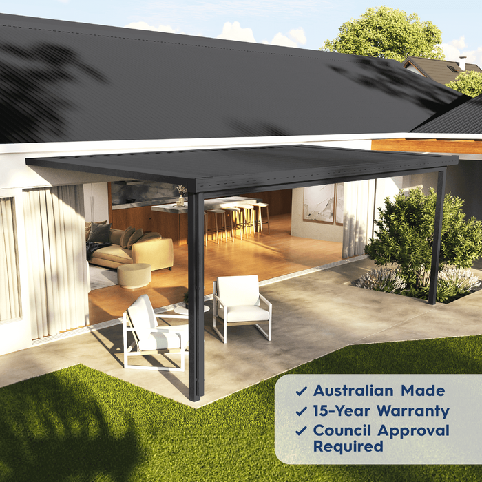 Absco Structures 6 x 3 x 2.4/3m Signature Insulated Double Patio ...