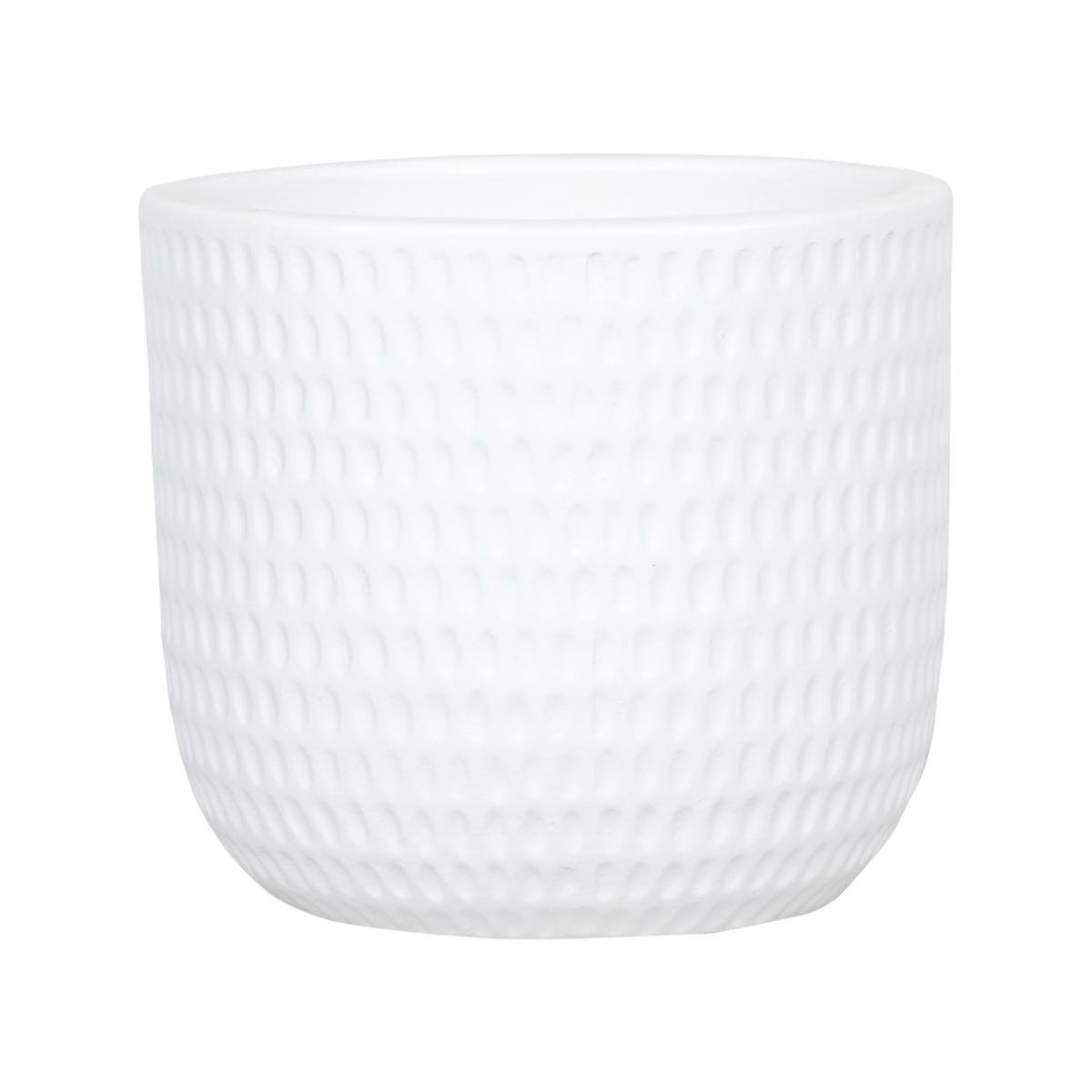 250 X 250mm Dotty White Round Ceramic Pot - Bunnings Australia