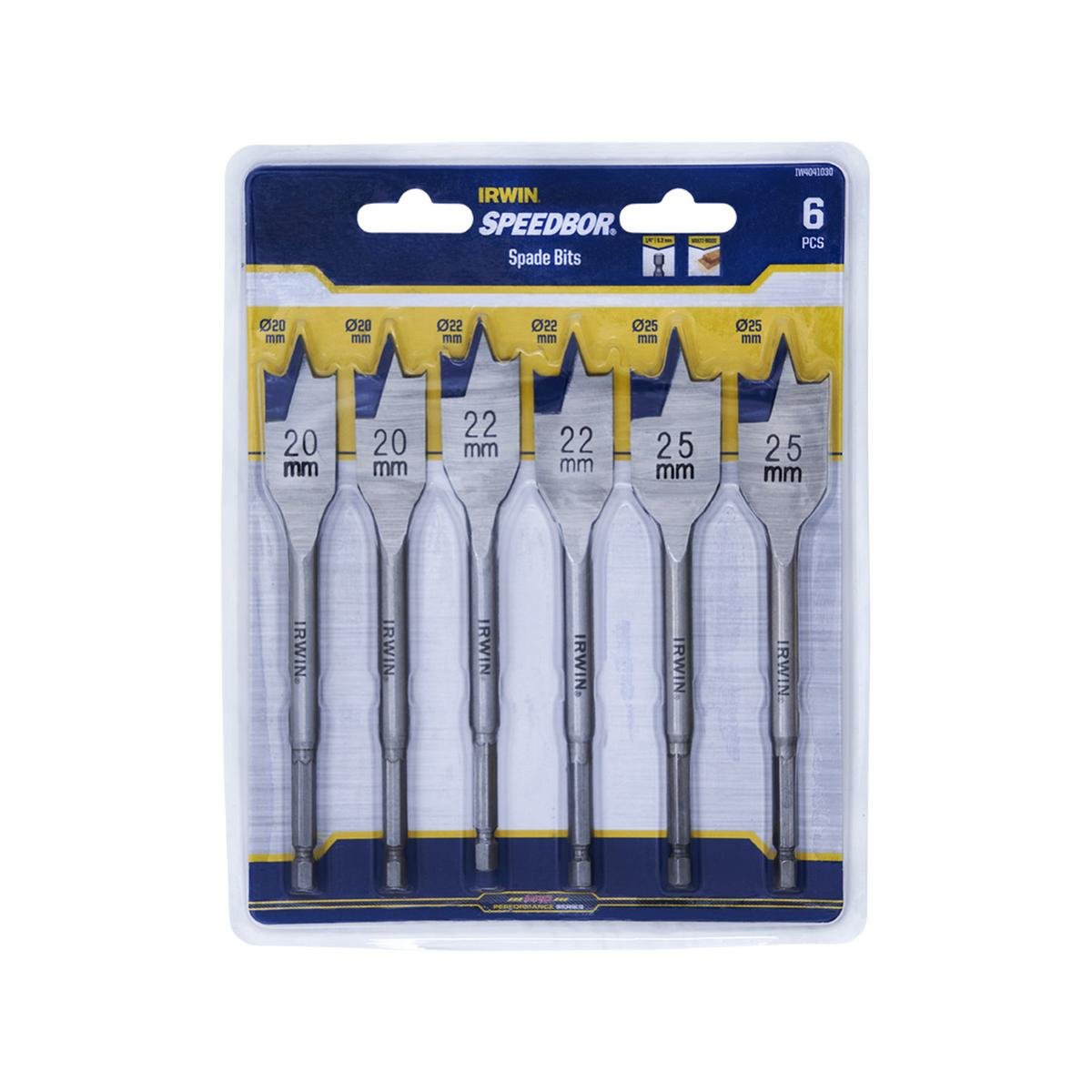 IRWIN 20/22/25mm Blue Groove Spade Bit - 6 Piece - Bunnings New Zealand