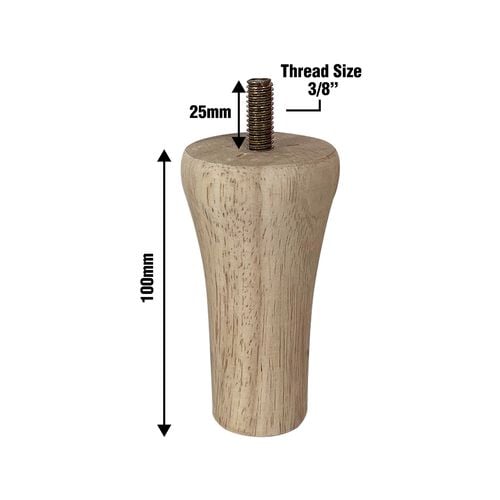 Adoored 100mm Curved Tapered Raw Wooden Leg - Bunnings Australia