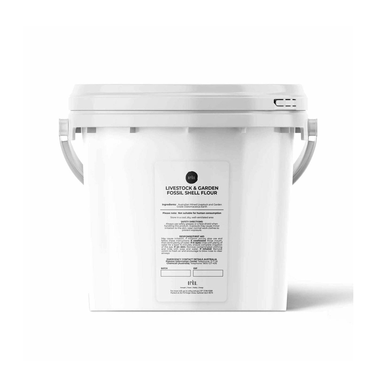 Orku 3kg Fossil Shell Flour Tub - Livestock Garden Diatomaceous Earth ...