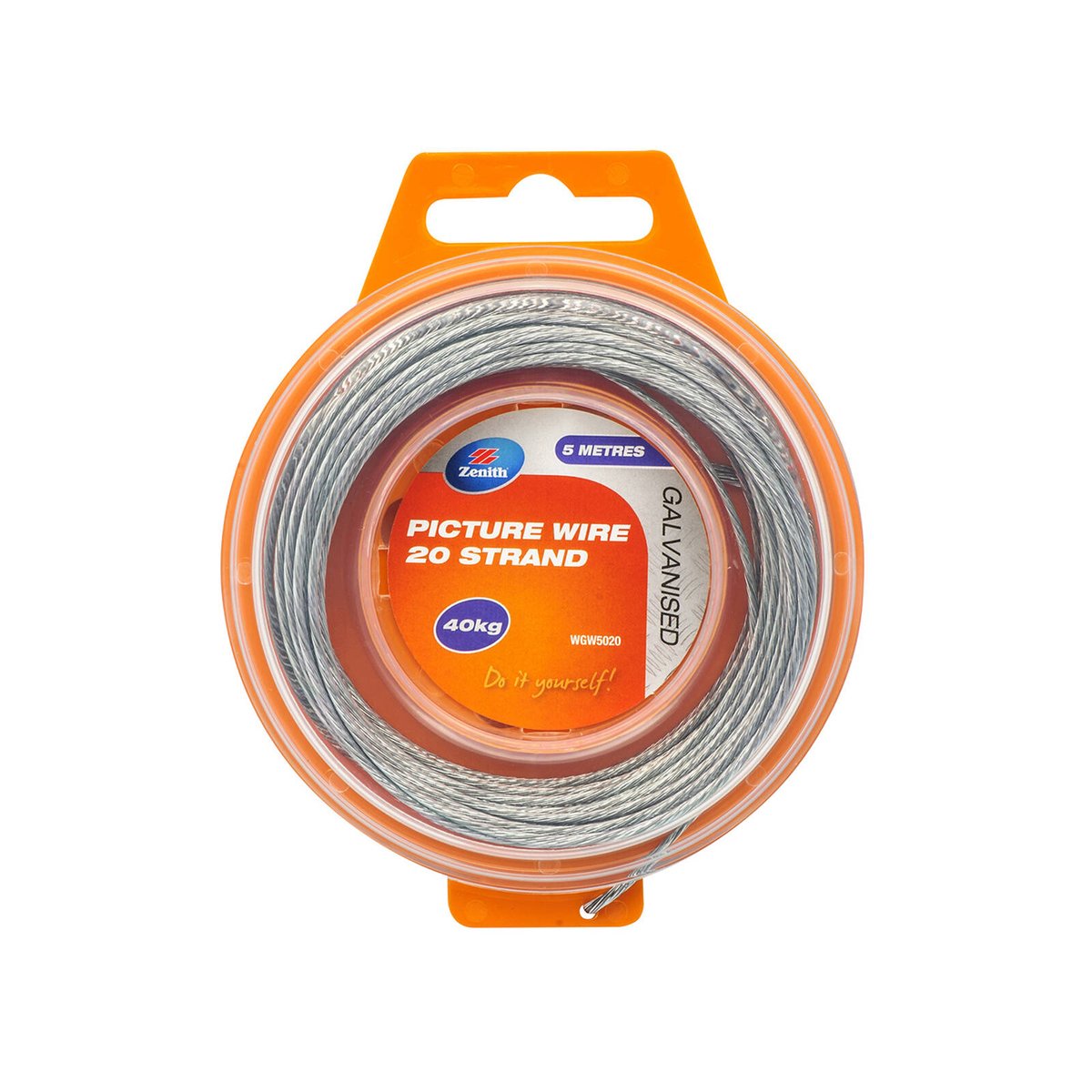 ZENITH 5m 40kg Galvanised Picture Hanging Wire 20 Strand - Bunnings New ...