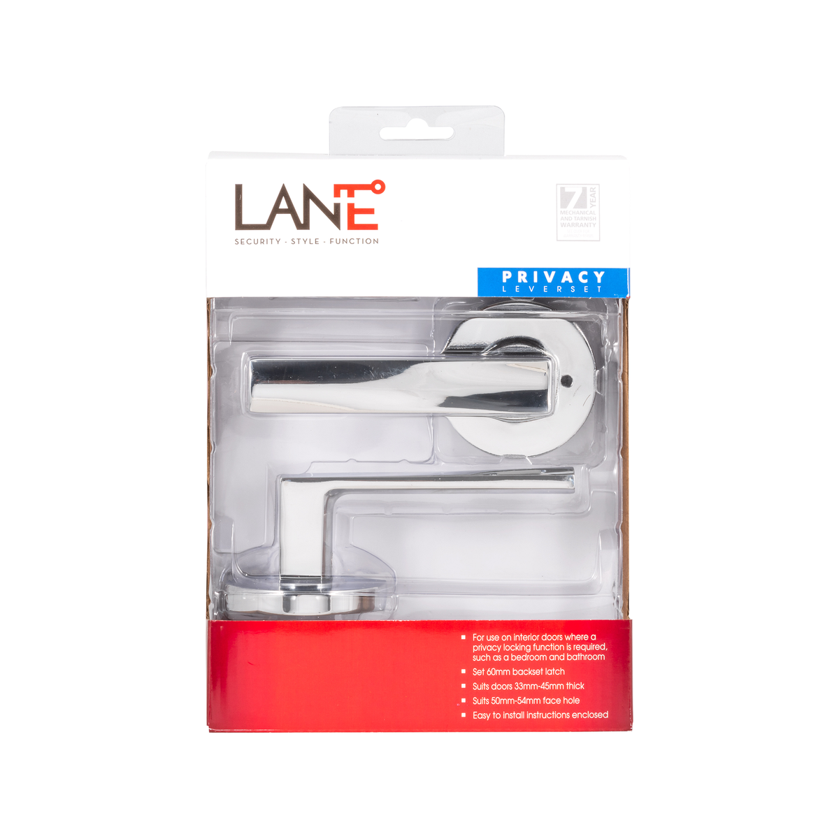 Lane 65mm Polished Chrome Oxford Round Privacy Leverset - Bunnings ...