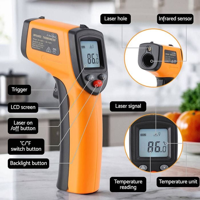 5-star Chef Laser Infrared Thermometer Food Digital Temperature Gun ...