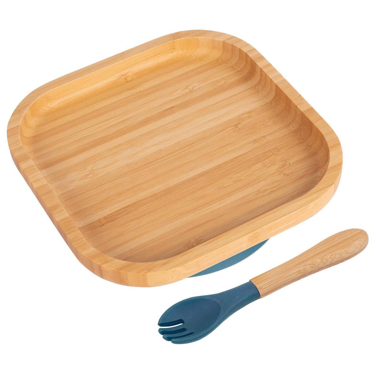 Tiny Dining Bamboo Square Baby Weaning Plate & Fork Set - Bunnings ...