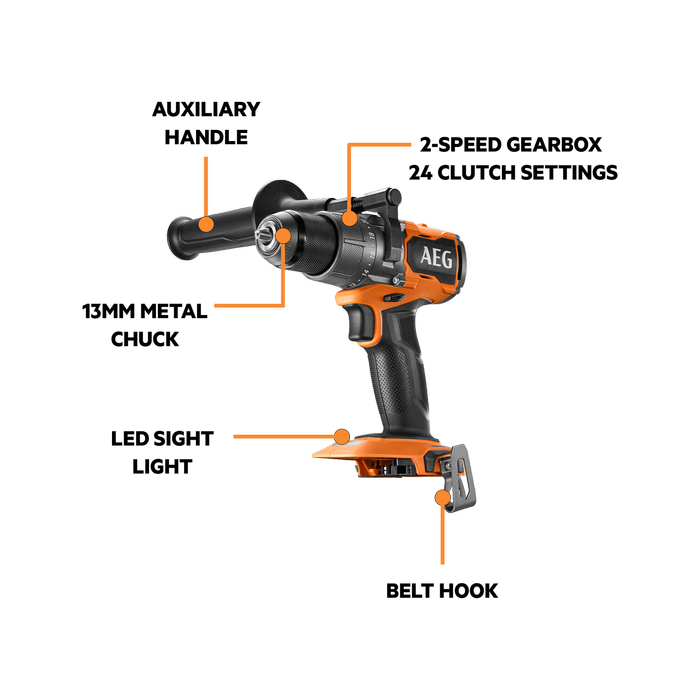 AEG 18V Brushless Hammer Drill Kit A18PDB51 - Bunnings New Zealand