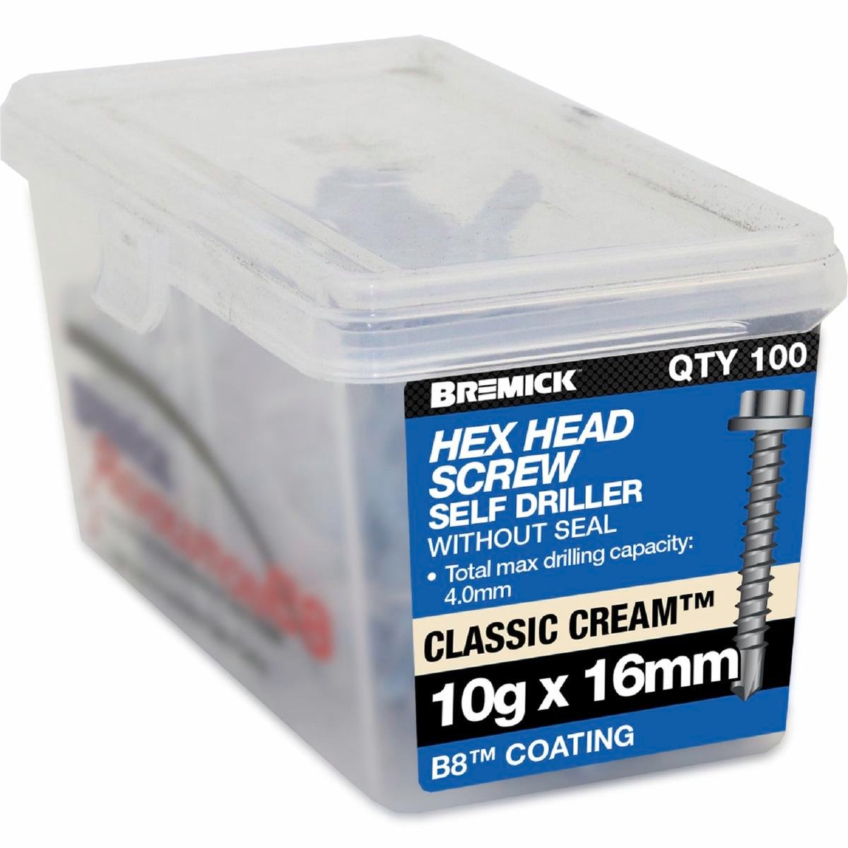 Bremick 10 x 16 B8 Classic Cream Steel Fencing Screws - 100 Pack ...