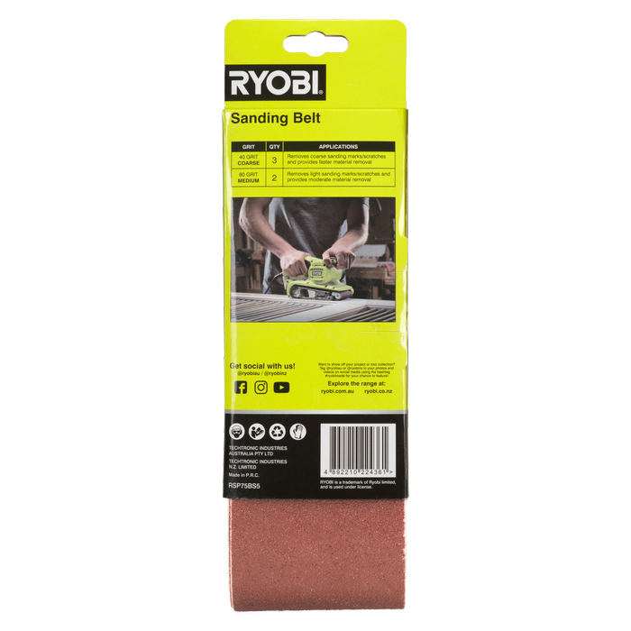 Ryobi 5-Piece Belt Sanding Set - Bunnings Australia