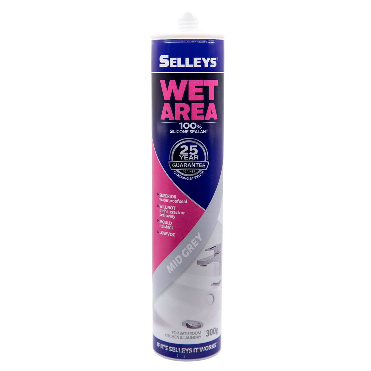 Selleys 300g Mid Grey Wet Area Silicone - Bunnings Australia