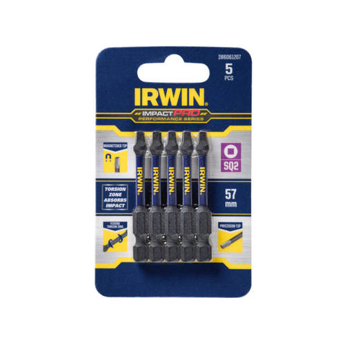 IRWIN 57mm SQ2 Impact Pro Performance - 5 Pack - Bunnings Australia