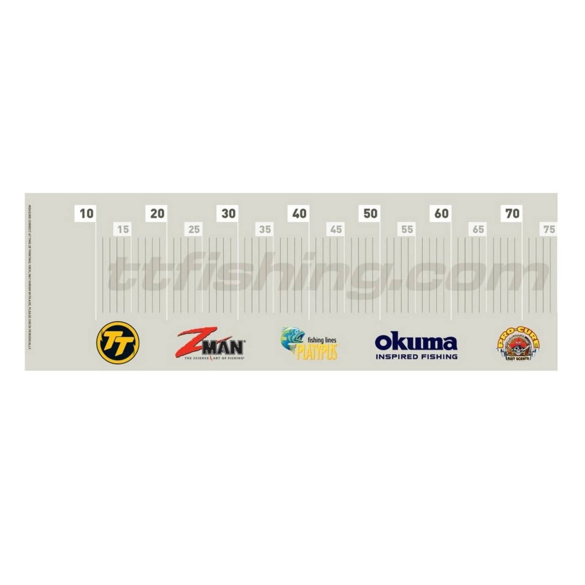 TT Fishing 75cm x 23cm Vinyl Fish Measure Mat/Brag Mat - Bunnings Australia