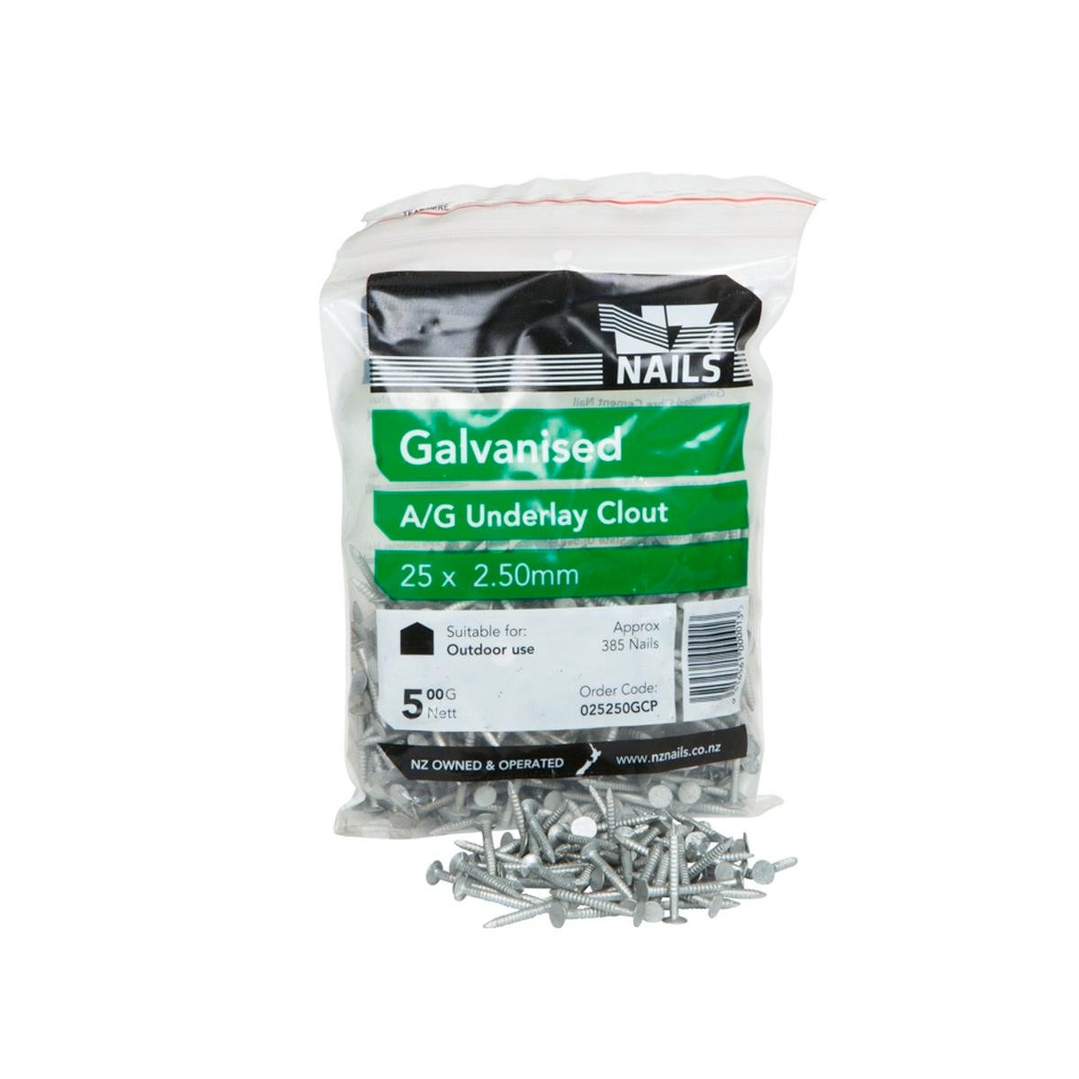 NZ Nails 25 x 2.5mm 500g Galvanised Tile Underlay Nail - Bunnings New ...